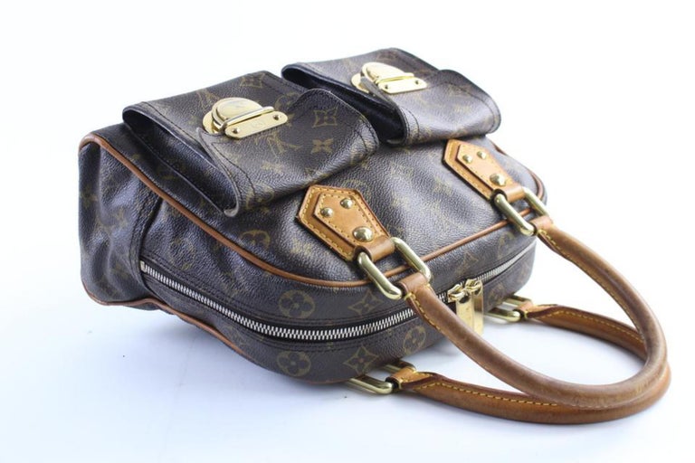 Louis Vuitton Manhattan Monogram Pm 865866 Brown Coated Canvas Satchel For Sale at 1stDibs
