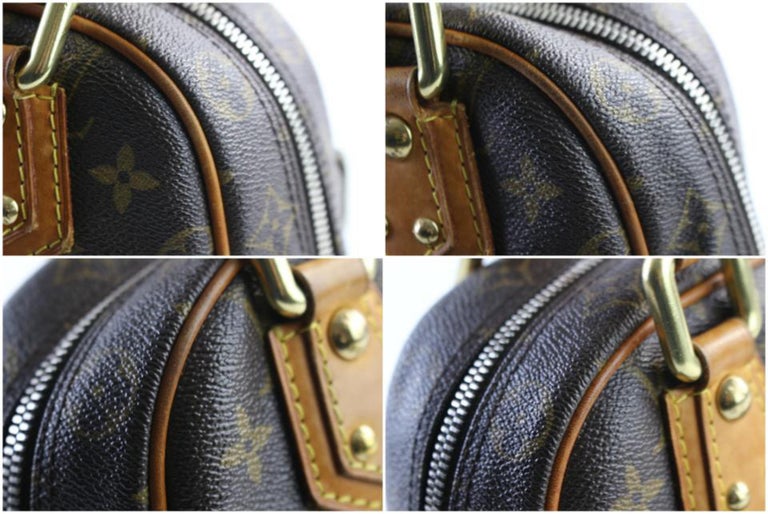 Louis Vuitton Manhattan Monogram Pm 865866 Brown Coated Canvas Satchel For Sale at 1stDibs