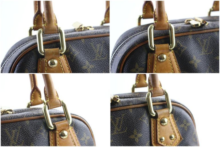 Louis Vuitton Manhattan Monogram Pm 865866 Brown Coated Canvas Satchel For Sale at 1stDibs