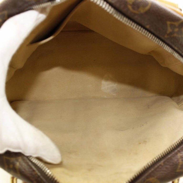 Louis Vuitton Manhattan Monogram Pm 866521 Brown Coated Canvas Satchel For Sale at 1stDibs