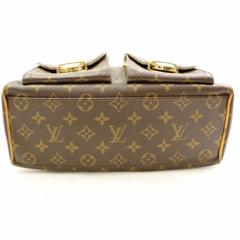 Louis Vuitton Manhattan Monogram Pm 866521 Brown Coated Canvas Satchel For Sale at 1stDibs