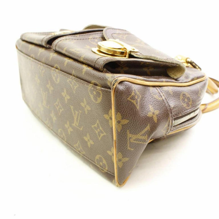 Louis Vuitton Manhattan Monogram Pm 866521 Brown Coated Canvas Satchel For Sale at 1stDibs