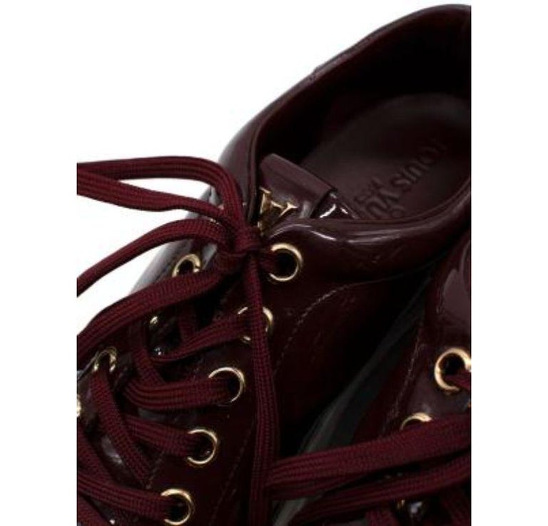 Louis Vuitton Maroon Patent Leather Platform Trainers For Sale at 1stDibs