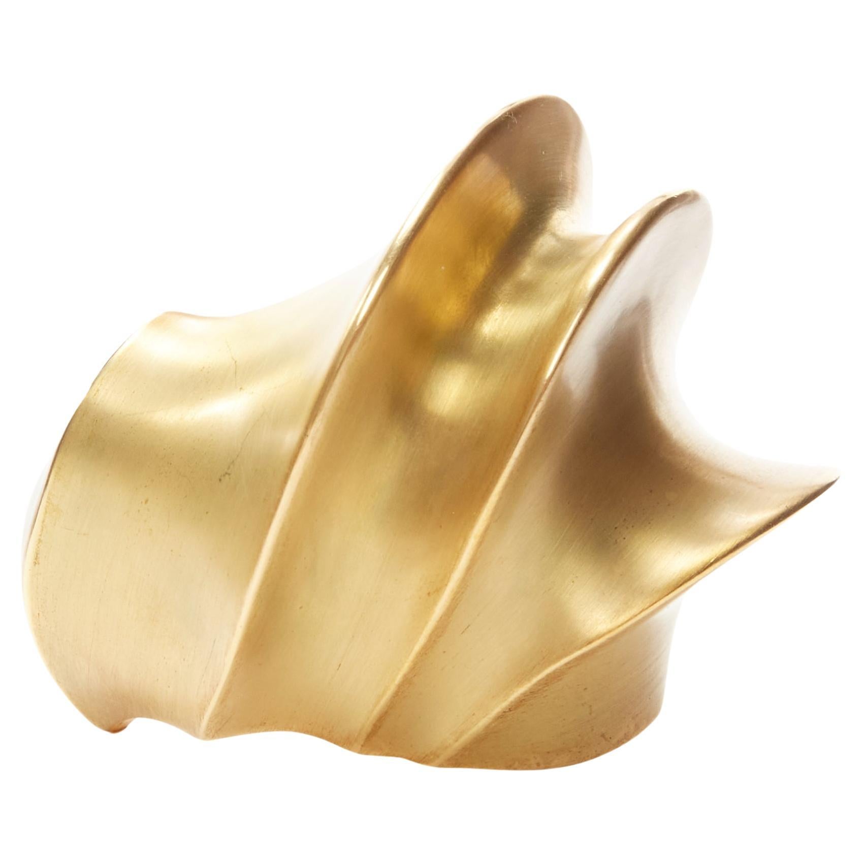 LOUIS VUITTON matte gold LV logo architectural cuff bangle at 1stDibs