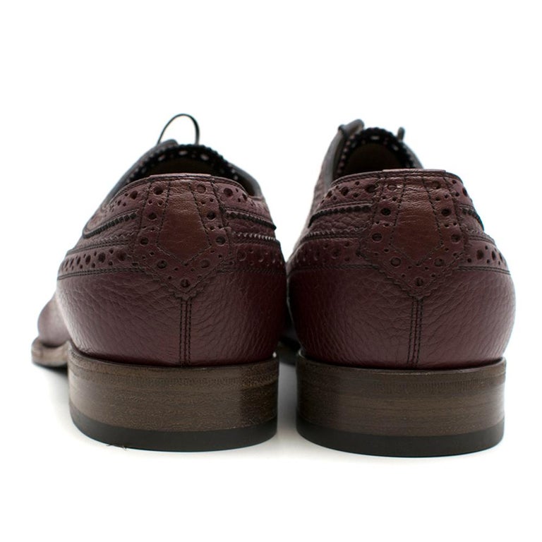 Louis Vuitton Men's Burgundy Leather Brogues size 45.5 at 1stDibs
