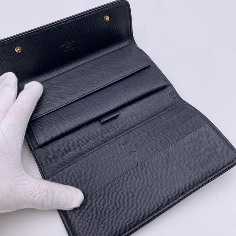 Louis Vuitton Mini Lin Navy Canvas Long International Wallet Coin Purse ...