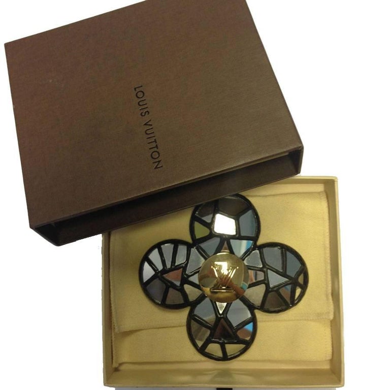 LOUIS VUITTON 'Mirror' Large Brooch in Steel Metal For Sale at 1stDibs