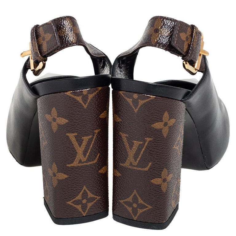 Louis Vuitton Monogram Canvas And Leather Matchmake Slingback Sandals ...
