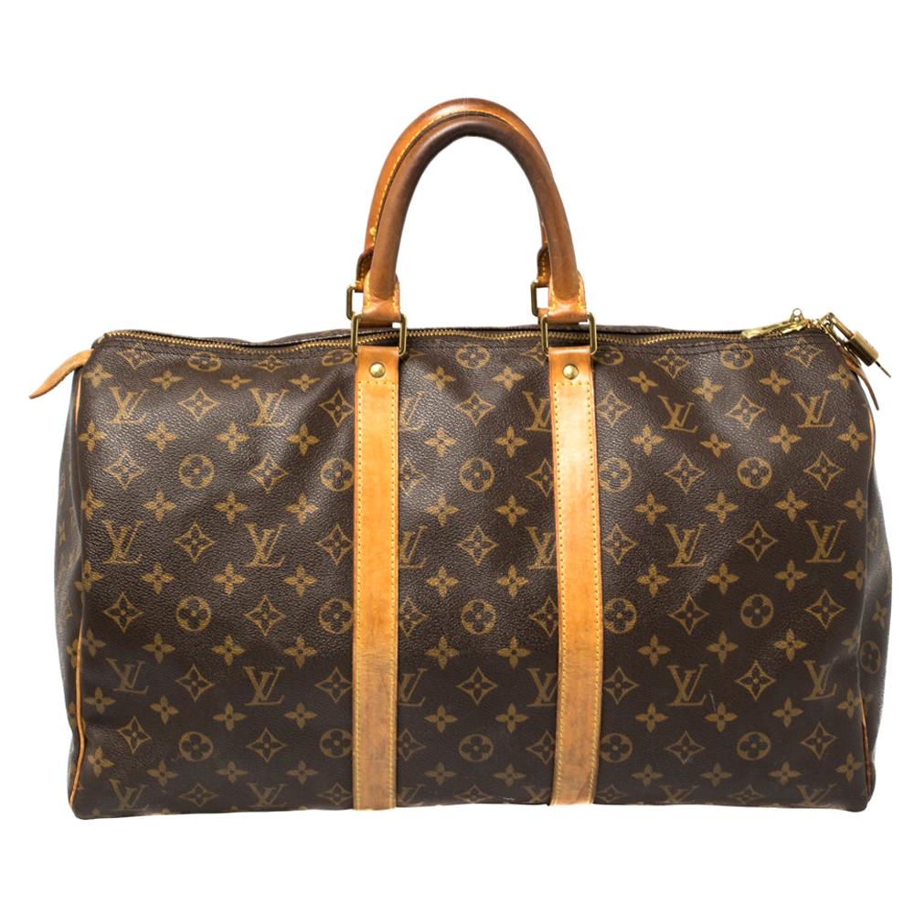 Louis Vuitton Monogram Canvas Keepall 45 Bag at 1stDibs