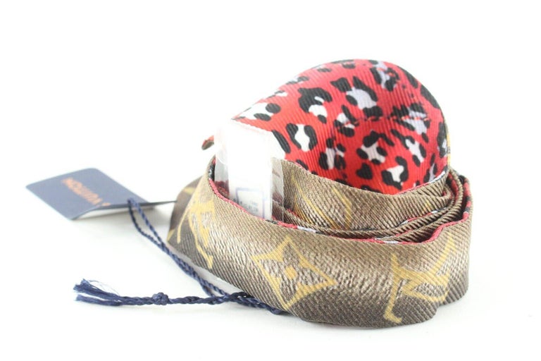 Louis Vuitton Monogram Cheetah 3d Leopard Bandeau Scarf Silk 3LV0413C ...
