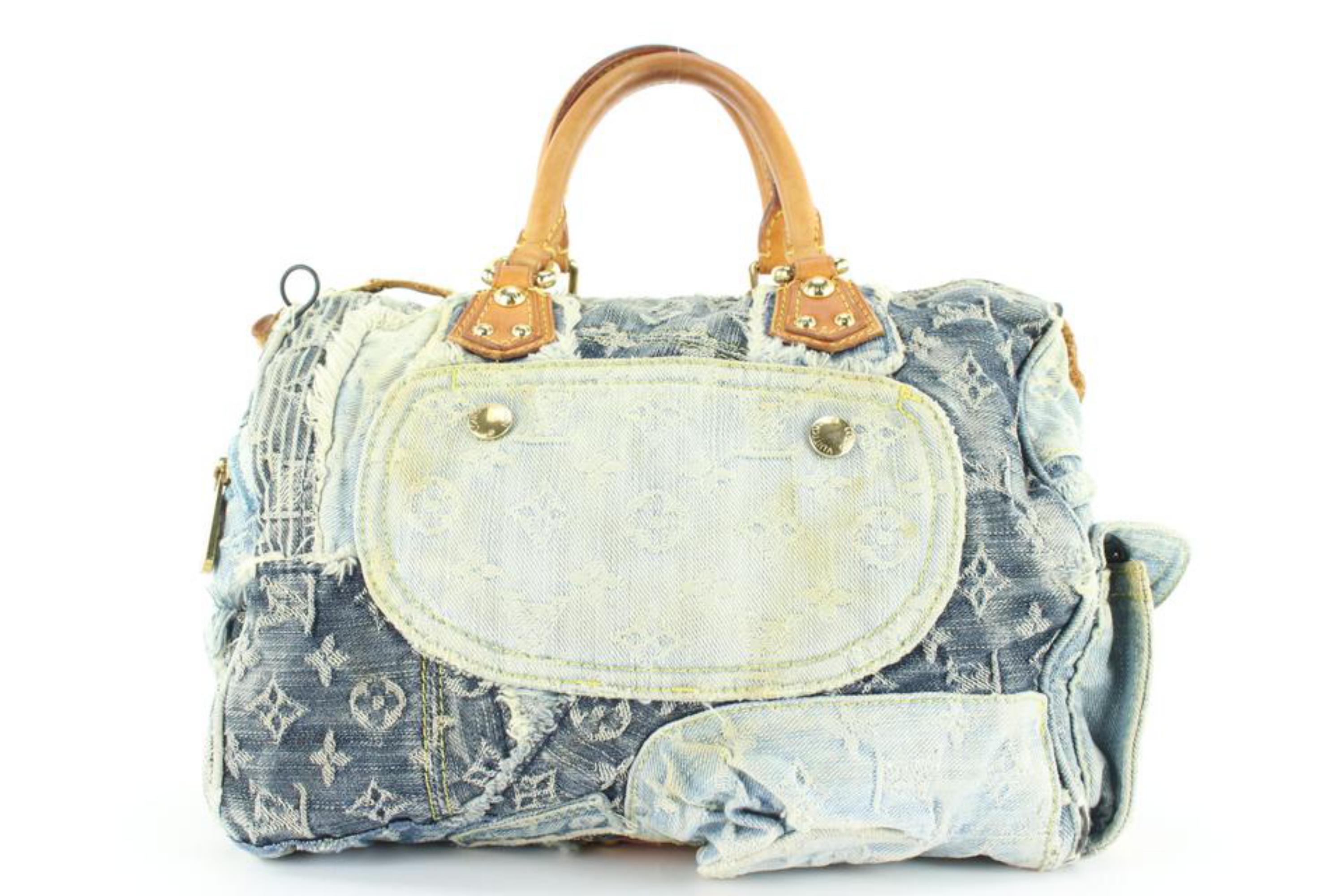 Louis Vuitton Monogram Denim Patchwork Speedy 30 9LVJ1025 at 1stDibs