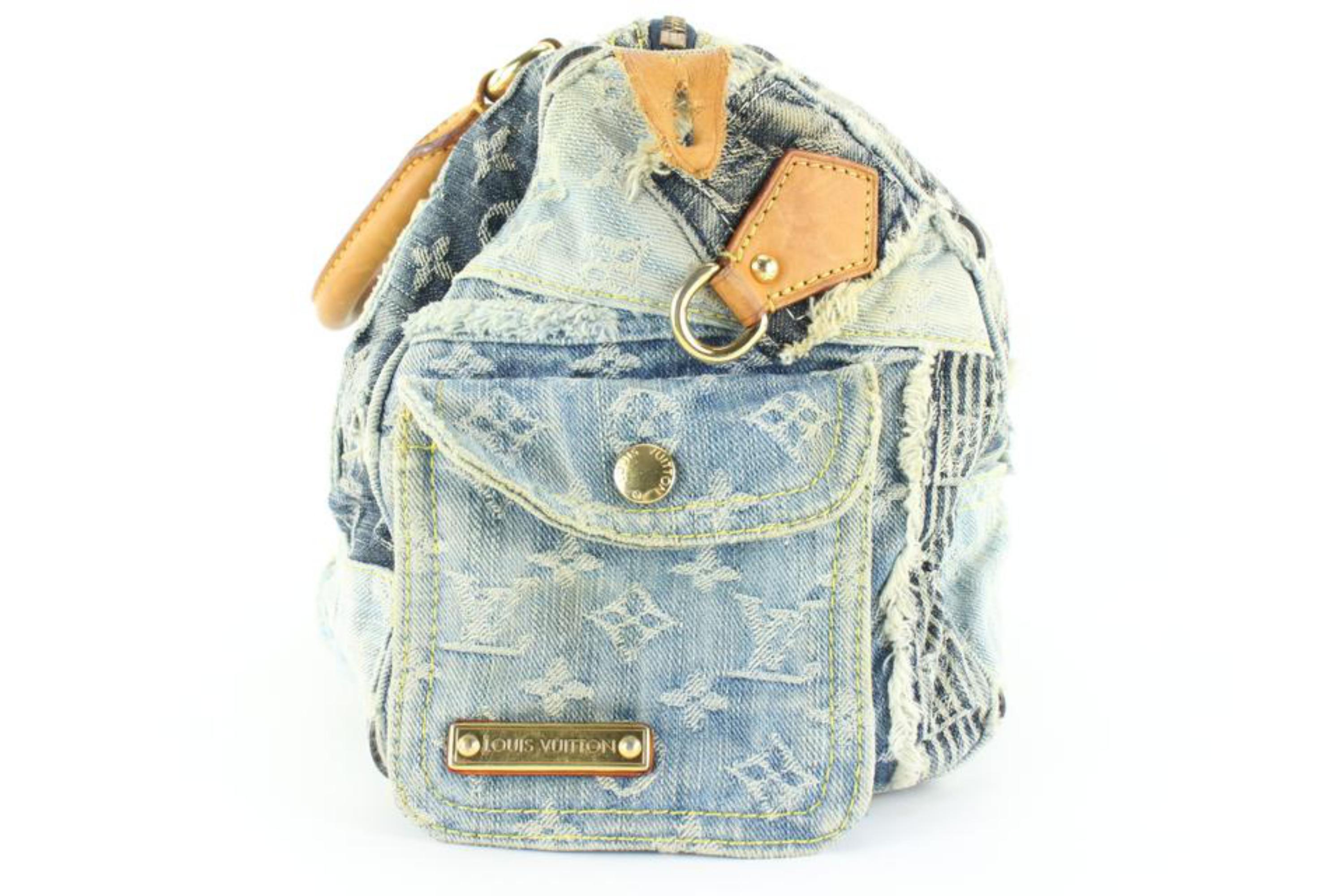 Louis Vuitton Monogram Denim Patchwork Speedy 30 9LVJ1025 at 1stDibs