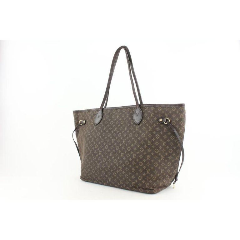 Louis Vuitton Monogram Ebene Mini Lin Idylle Neverfull MM Tote Bag ...