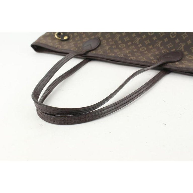 Louis Vuitton Monogram Ebene Mini Lin Idylle Neverfull MM Tote Bag ...