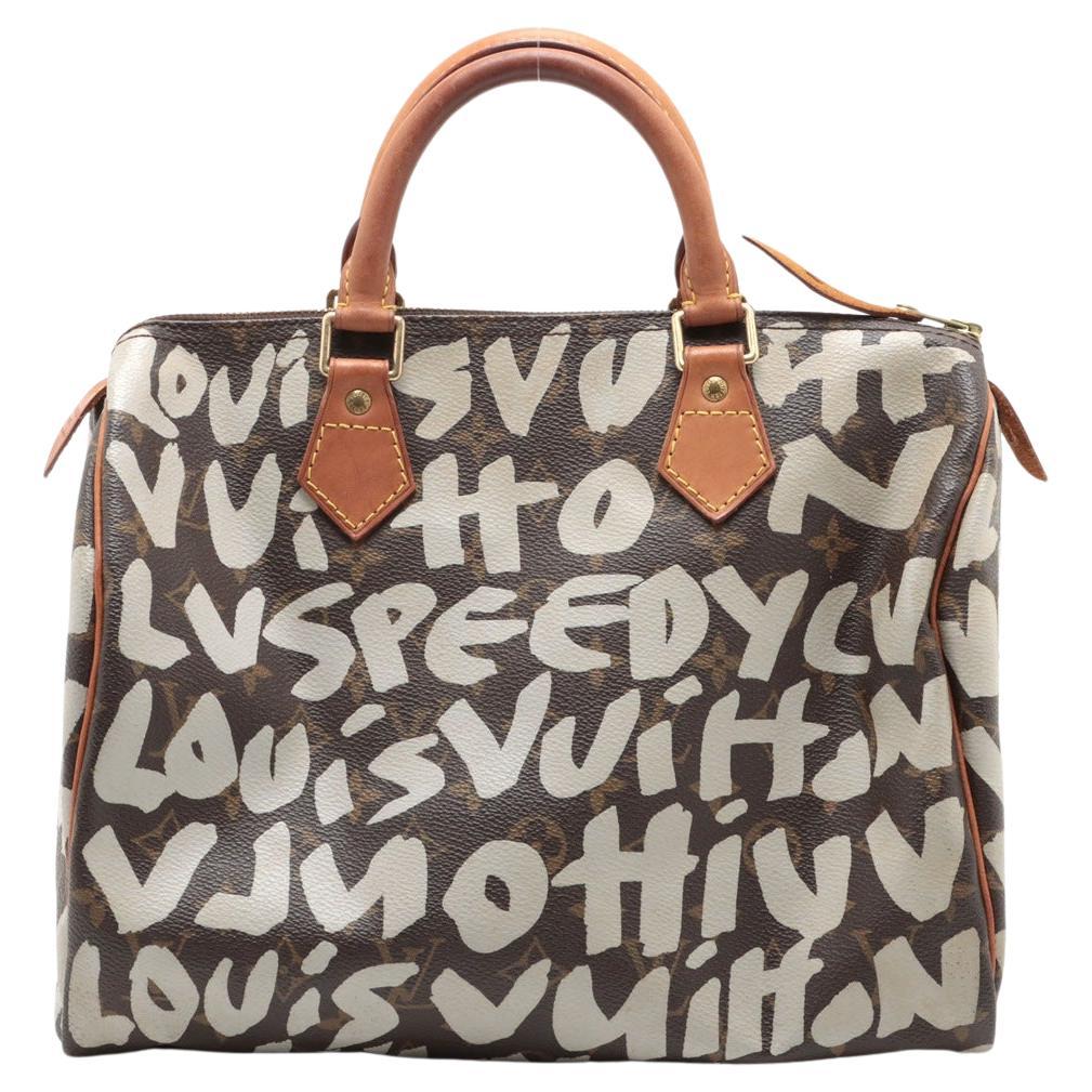 Louis Vuitton Monogram Graffiti Speedy 30 Brown x Ivory For Sale at 1stDibs