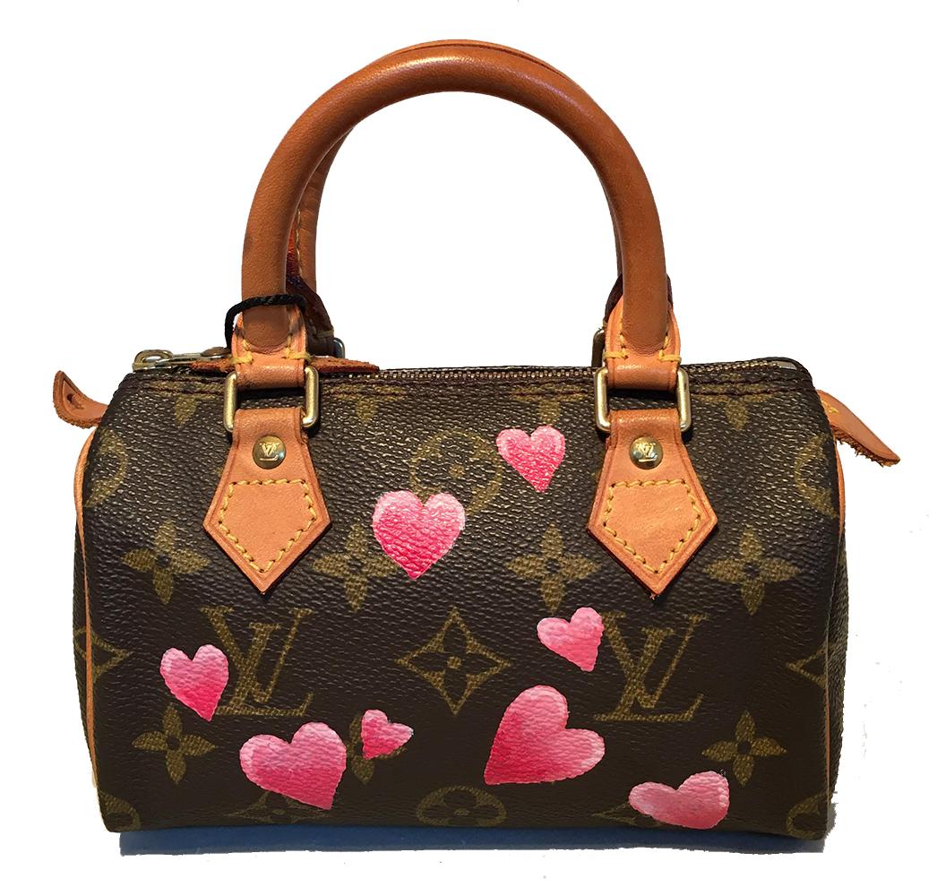 Louis Vuitton Monogram Customized Hand Painted Hearts Mini Nano Speedy ...