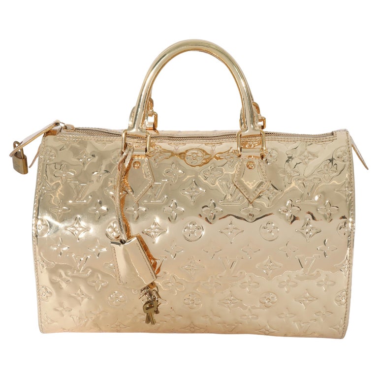 Louis Vuitton Monogram Miroir Vinyl Gold Speedy 30 For Sale at 1stDibs