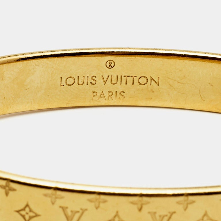 Louis Vuitton Monogram Nanogram Two Tone Cuff Bracelet For Sale at 1stDibs