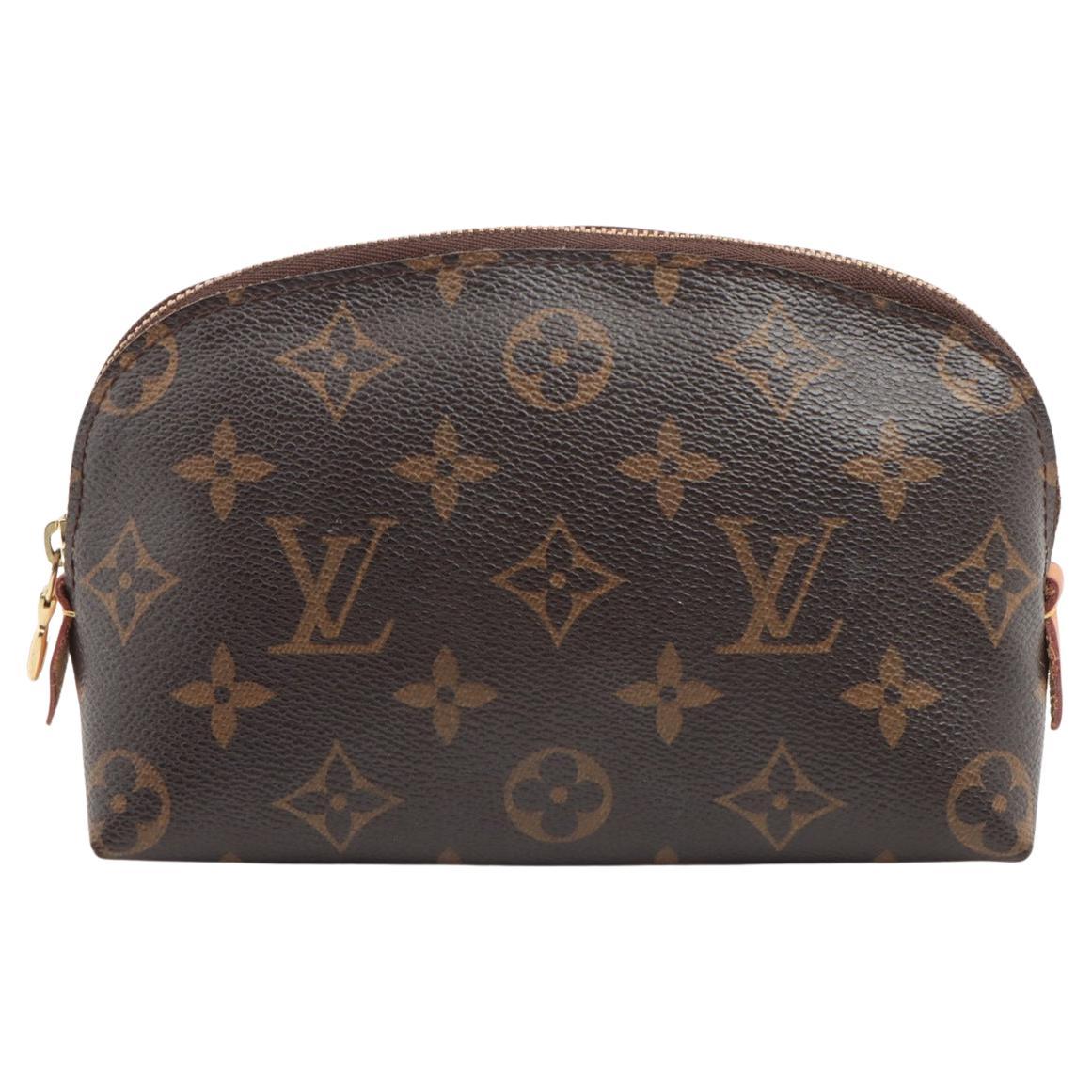 Louis Vuitton Monogram Pochette Cosmetic Brown Pouch PM For Sale at 1stDibs