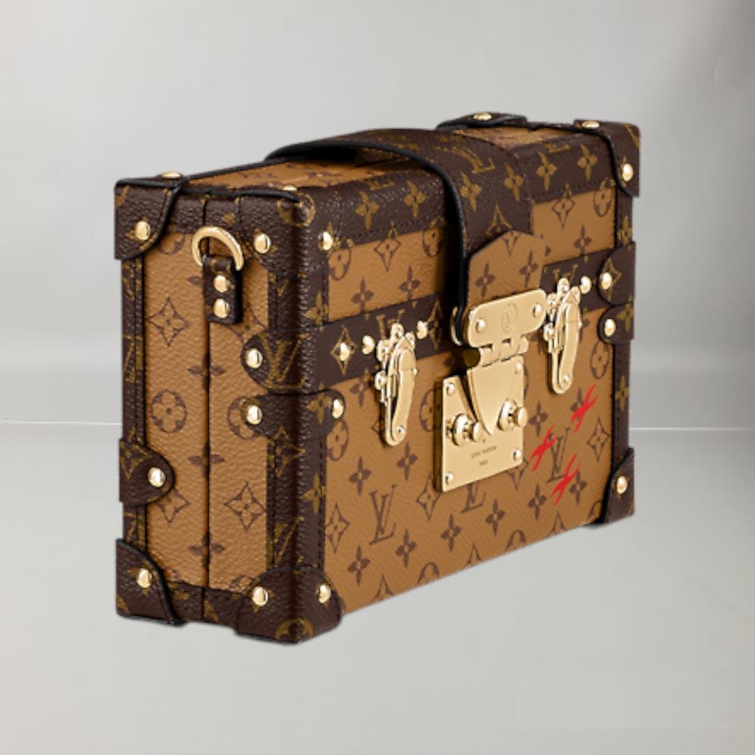 Louis Vuitton Monogram Reverse Canvas Petite Malle Bag For Sale at 1stDibs