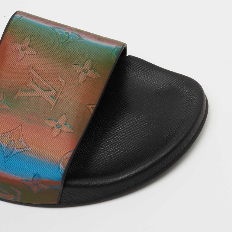Louis Vuitton Multicolor Iridescent Monogram Rubber Waterfront Slides ...