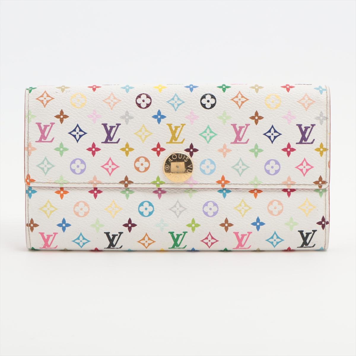 Louis Vuitton Multicolor Sarah Long Wallet Beige For Sale at 1stDibs