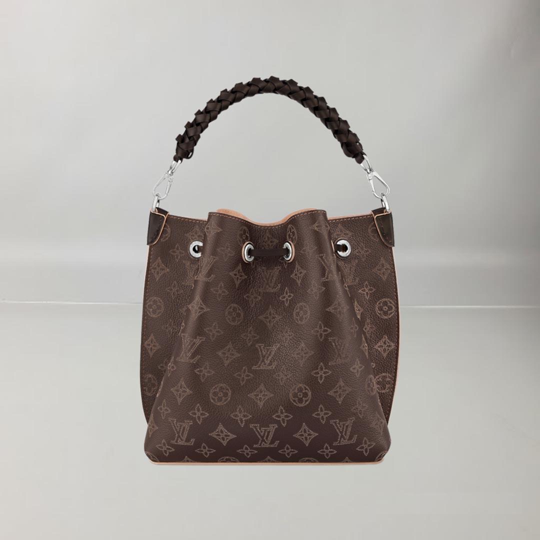 Louis Vuitton Muria Bag Chocolate Brown, Cashmere Beige Mahina ...