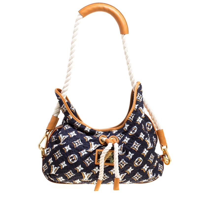 Louis Vuitton Navy Blue Monogram Limited Edition Bulles MM Bag For Sale ...