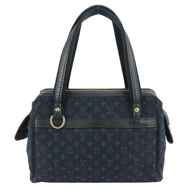 Louis Vuitton Navy Blue Monogram Mini Lin Josephine PM Speed Boston ...