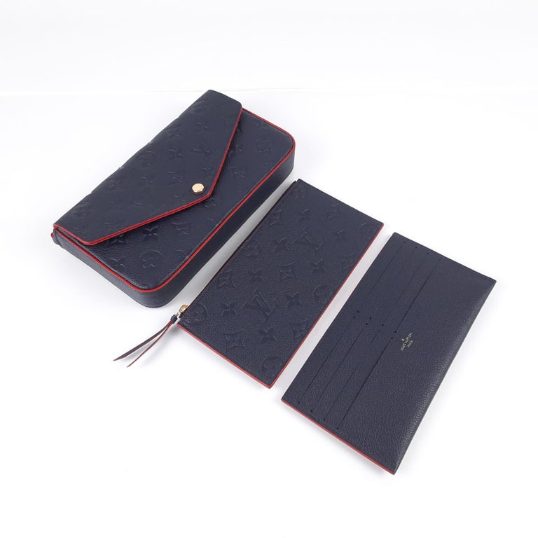 Louis Vuitton Navy Blue/Red Pochette Félicie For Sale at 1stDibs