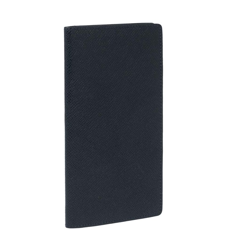 Louis Vuitton Navy Blue Taiga Leather Long Wallet at 1stDibs