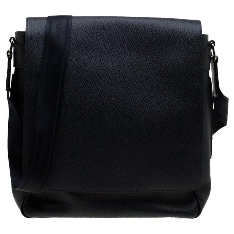 Louis Vuitton Navy Blue Taiga Leather Roman MM Bag For Sale at 1stDibs