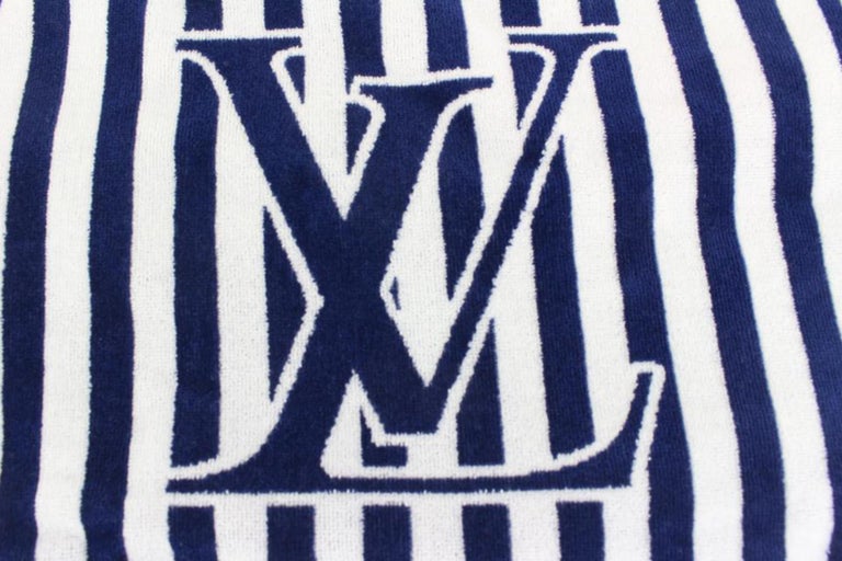 Louis Vuitton Navy Stripe LV Graphical Beach Towel 82LZ525S For Sale at ...