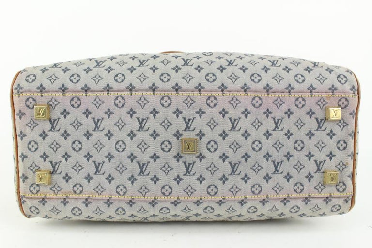 Louis Vuitton Navy x Grey Monogram Mini Lin Marie Boston Bag 1LV112 For ...