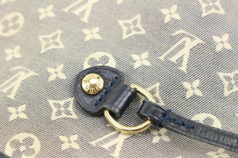 Louis Vuitton Navy x Grey Monogram Mini Lin Neverfull MM Idylle ...