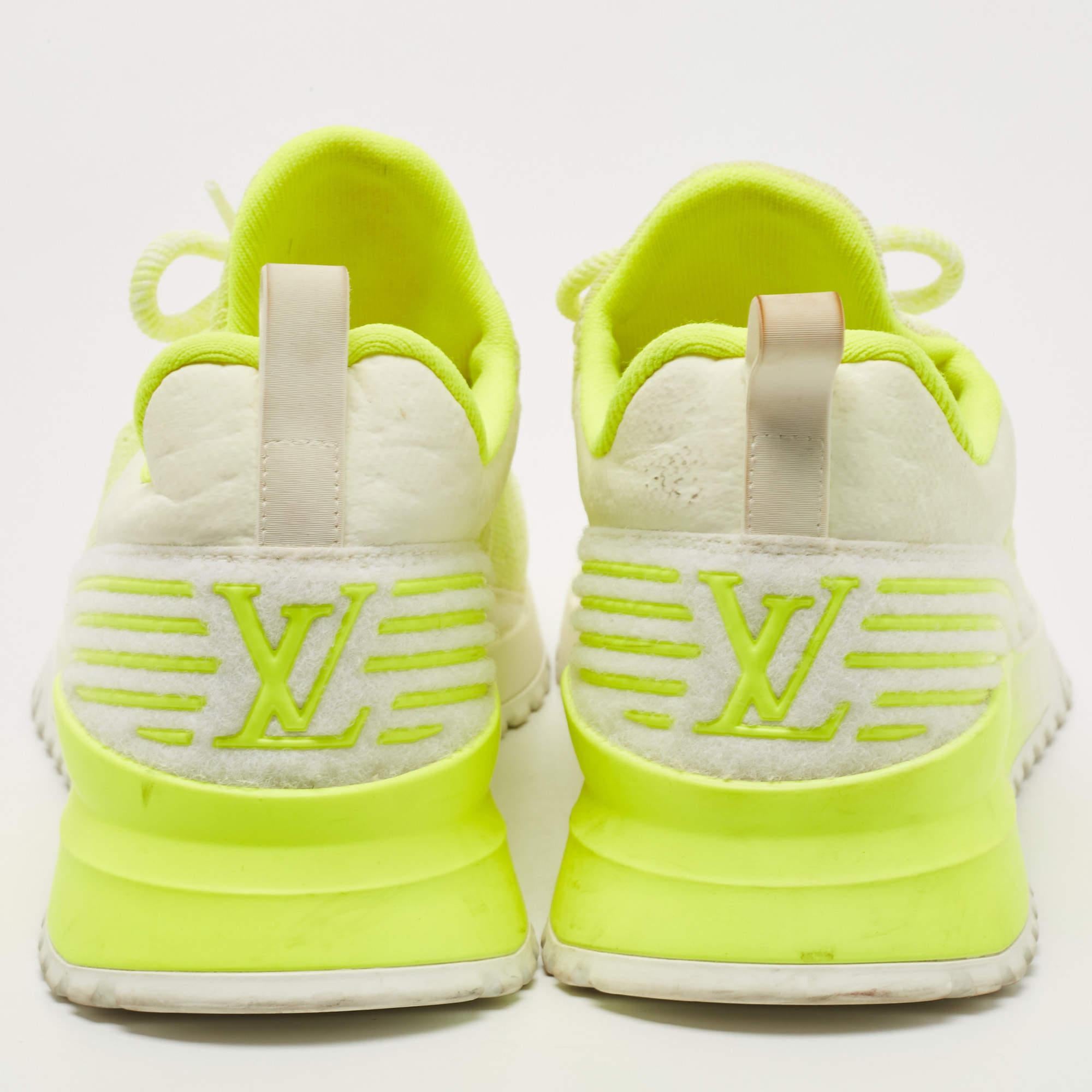 Louis Vuitton Neon Yellow Knit Fabric V.N.R Sneakers Size 42.5 For Sale ...