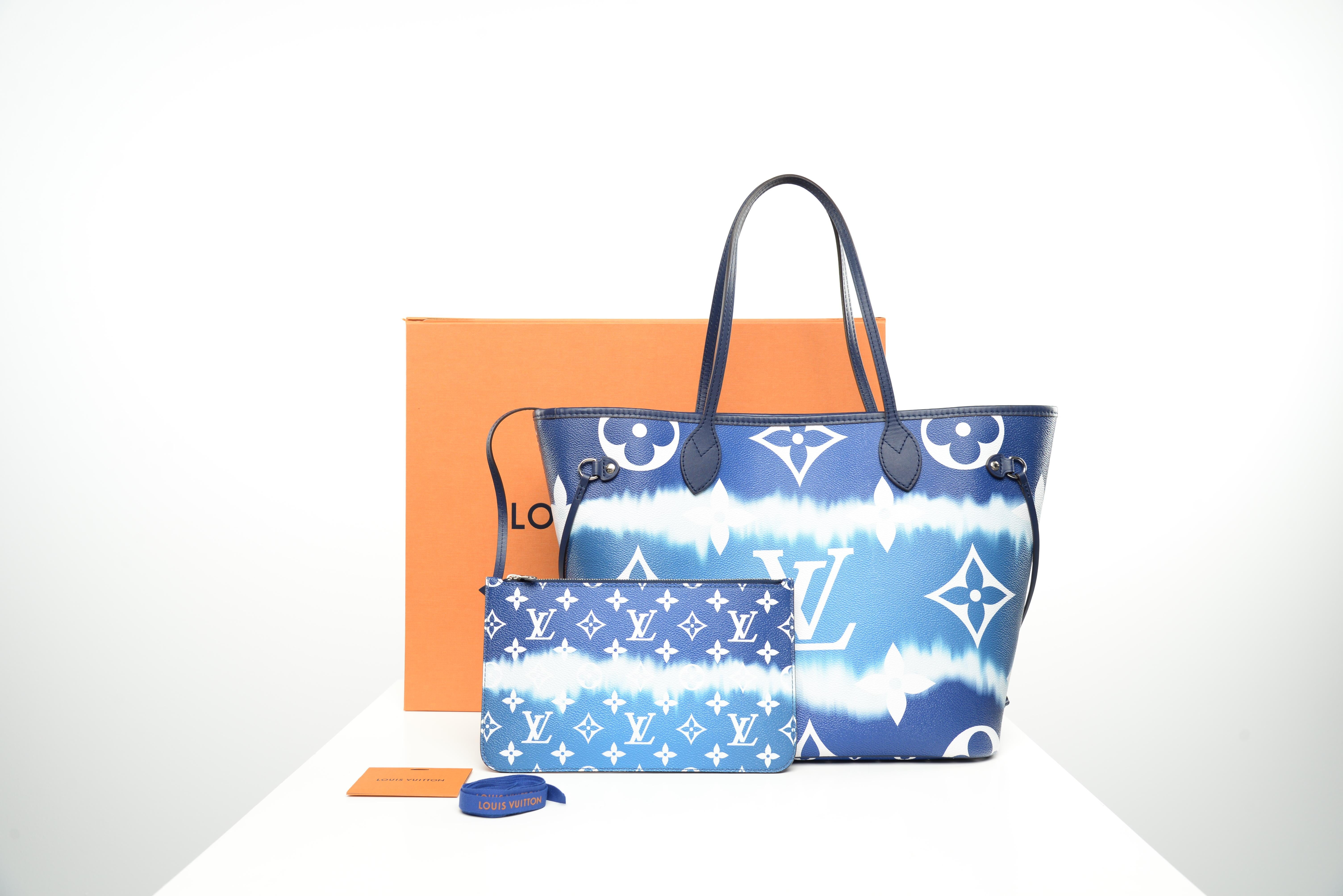 Louis Vuitton Neverfull MM Escale Limited Edition Blue For Sale at 1stDibs