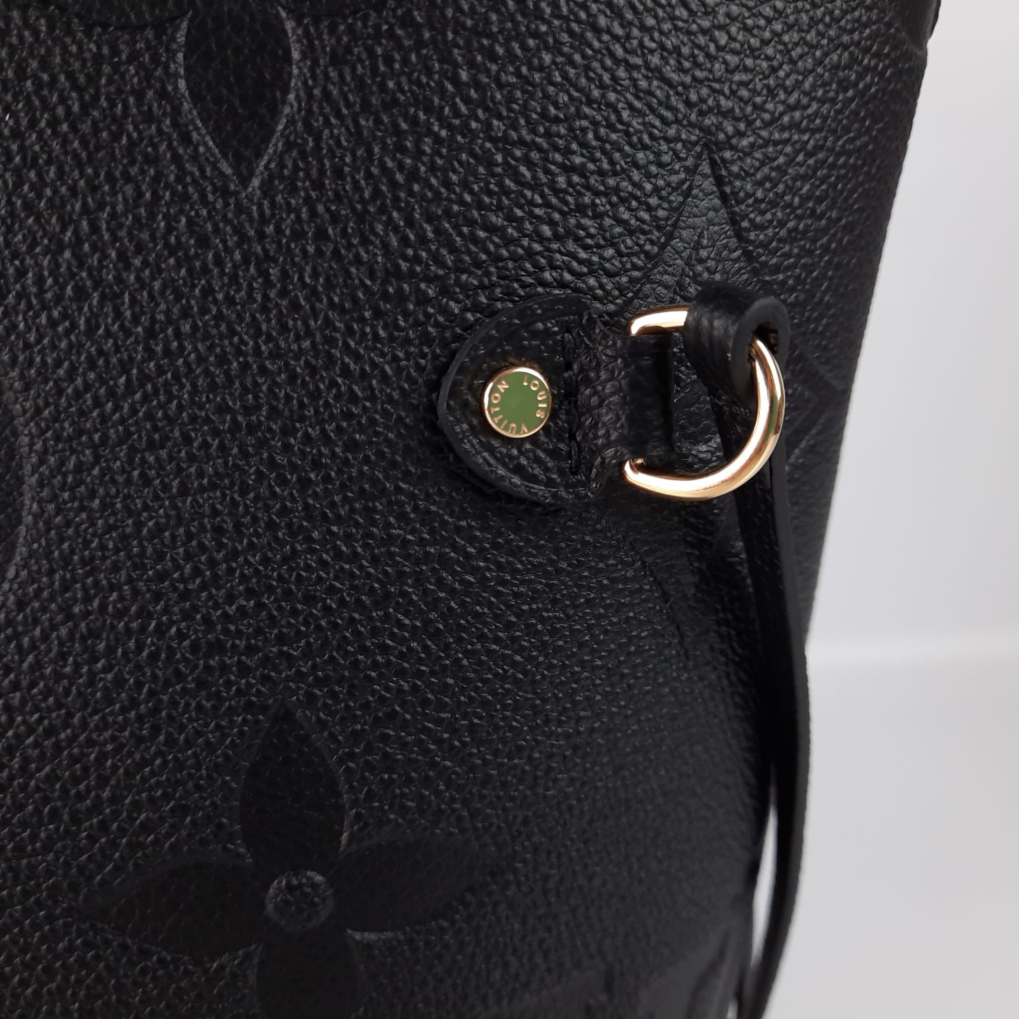 Louis Vuitton Neverfull MM Tote Bag Black Embossed Cowhide Leather For ...