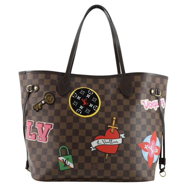 Louis Vuitton Neverfull NM Tote Limited Edition Patches Damier MM For ...