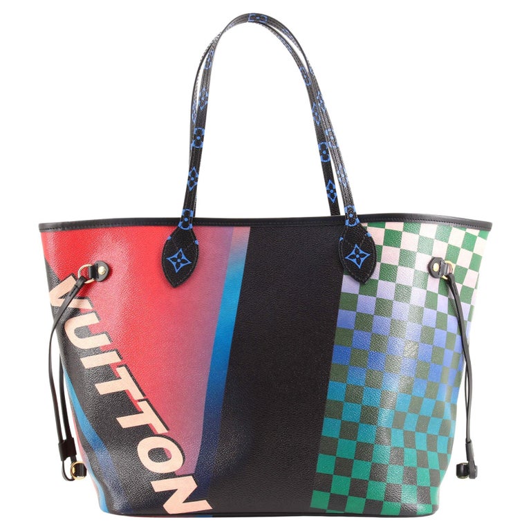 Louis Vuitton Neverfull NM Tote Limited Edition Race Print Canvas MM ...
