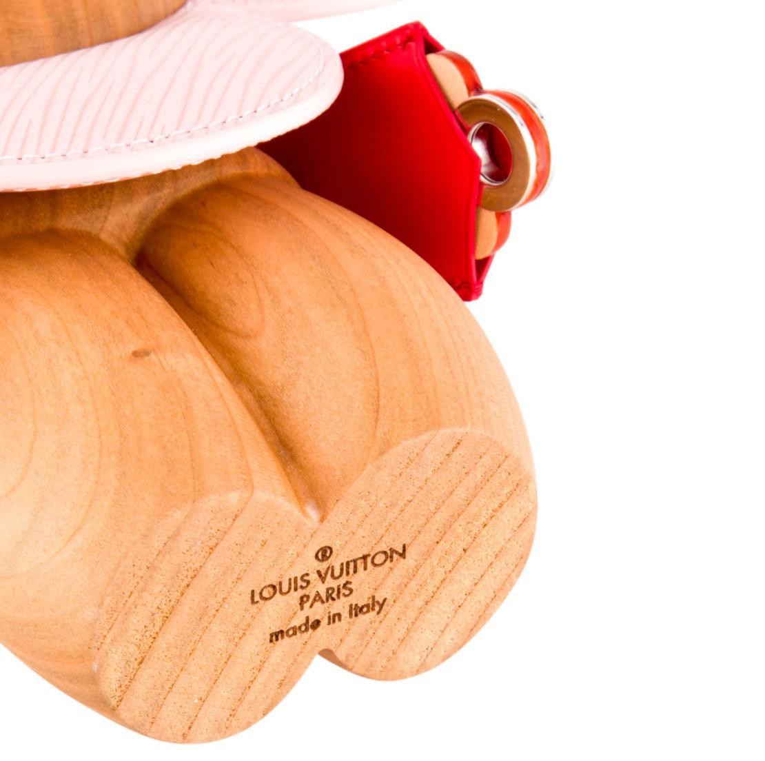 Louis Vuitton NEW Limited Edition Pink Wood Figurine Decorative Bear ...