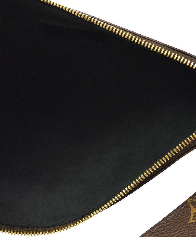 Louis Vuitton NEW Monogram Patch Sticker Envelope Pouch Clutch Wristlet ...