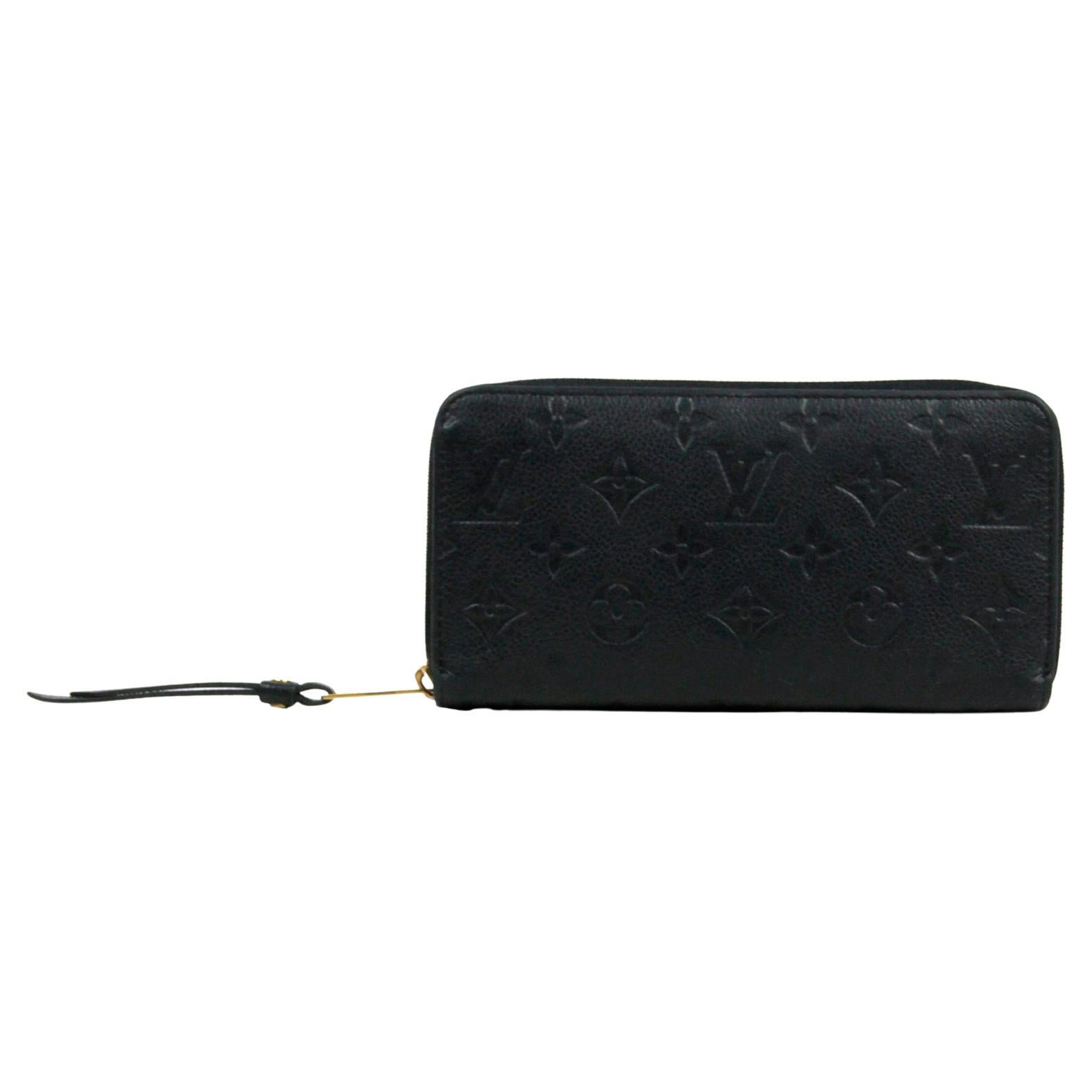 Louis Vuitton Noir Black Leather Monogran Empreinte Zippy Wallet For ...