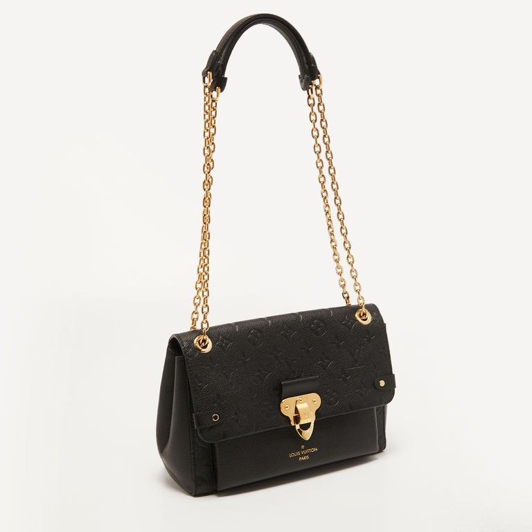 Louis Vuitton Noir Monogram Empreinte Leather Vavin PM Bag For Sale at ...