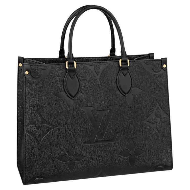 Louis Vuitton Onthego MM Tote Bag Black Monogram Empreinte Leather For ...