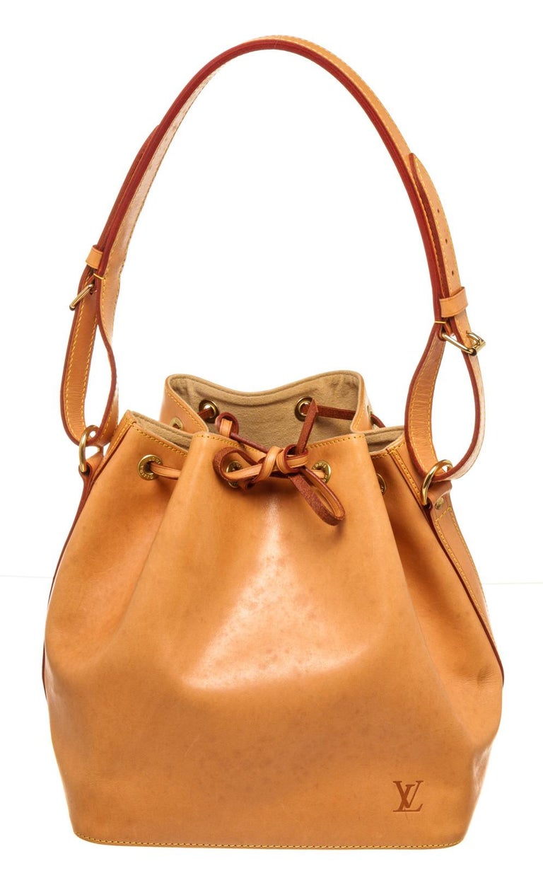 Louis Vuitton Orange Canvas Leather Noe PM Bucket Bag at 1stDibs