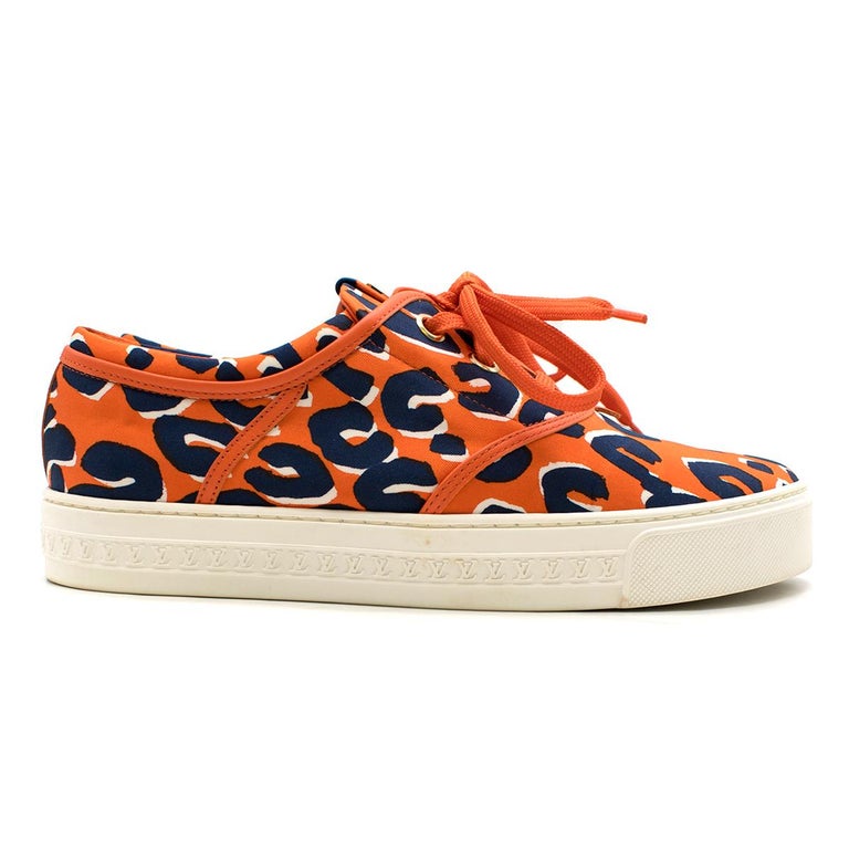 Louis Vuitton Orange Patterned Trainers Size 38 at 1stDibs