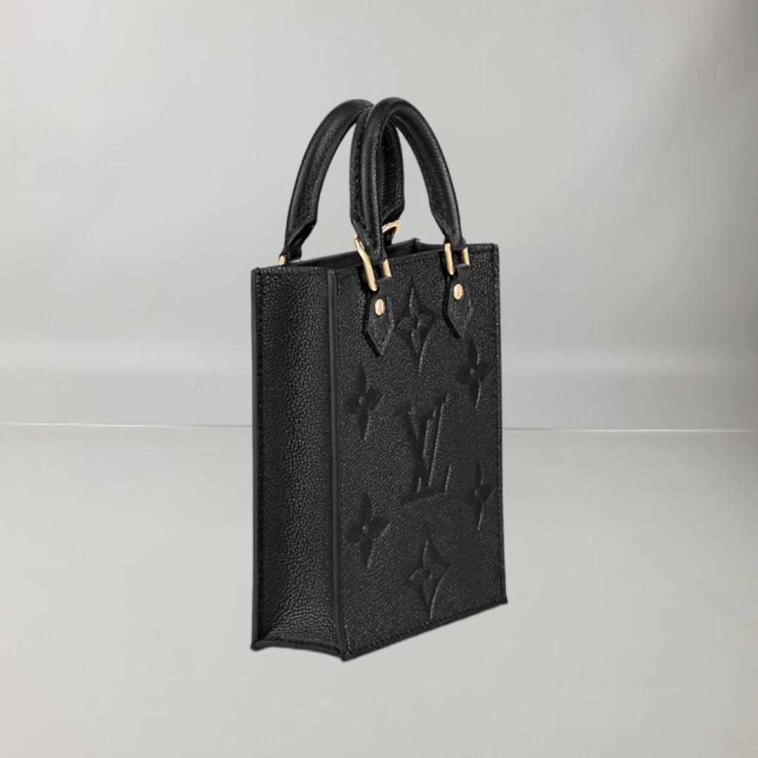 Louis Vuitton Petit Sac Plat Bag Black Monogram Empreinte Leather For ...