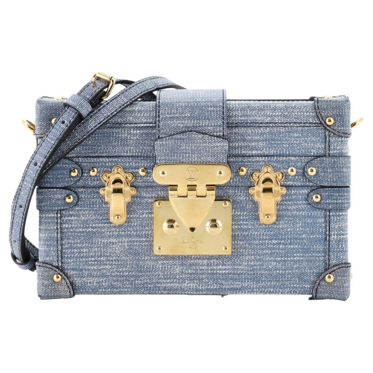 Louis Vuitton Petite Malle Handbag Denim Effect Coated Canvas For Sale ...