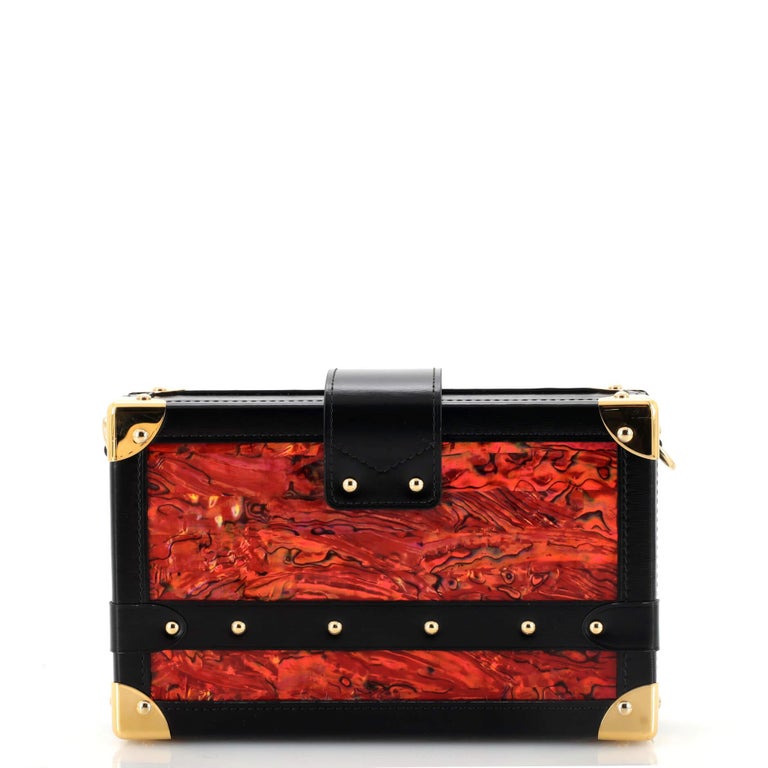 Louis Vuitton Petite Malle Handbag Limited Edition Mother of Pearl with ...